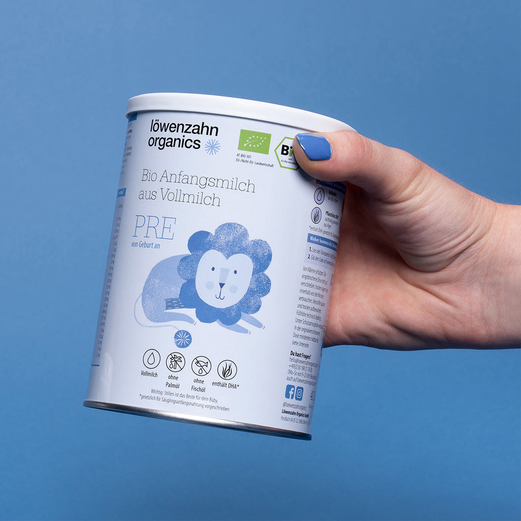 Organic first infant formula made with whole milk